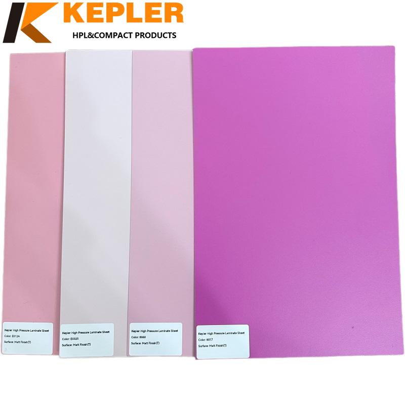 Pink Color Matt Suede Finish HPL Compact Board Phenolic Resin Formica ...